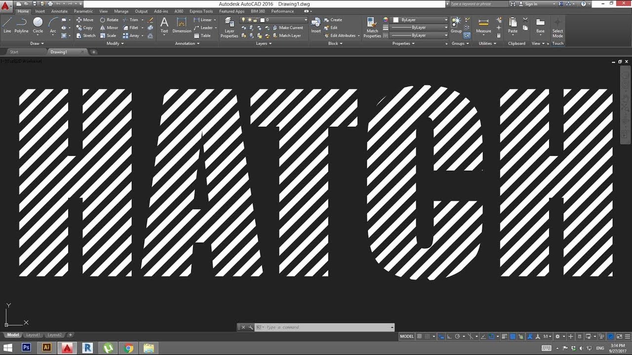 Hatch In Autocad Tutorial Youtube