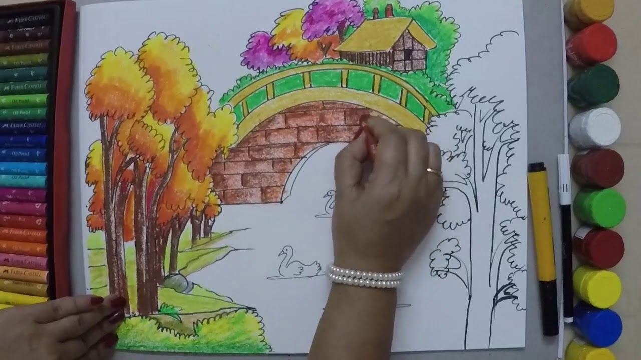 Landscape Drawing Tutorial Youtube