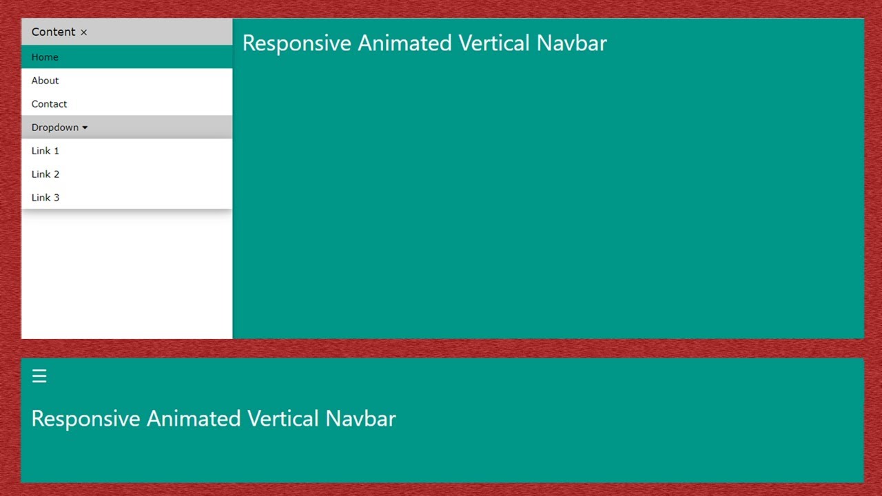 How To Design Responsive Animated Vertical Navbar Using Pure Html Css