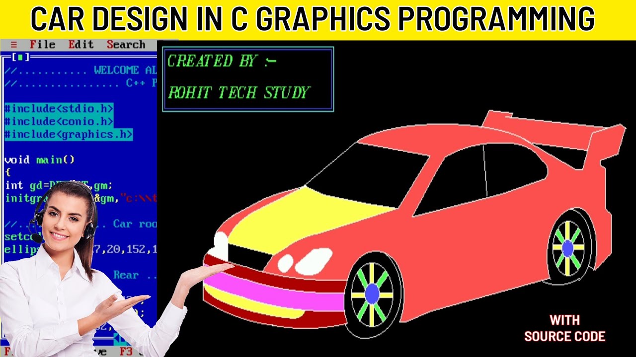 Car Design In C Programming 3d Car In Turbo C With Source Code C