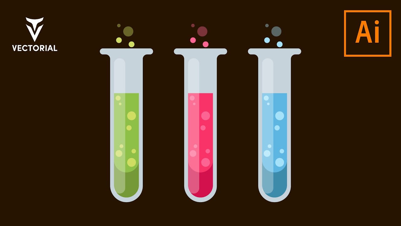 Laboratory Test Tubes Tutorial In Adobe Illustrator 2020 Youtube