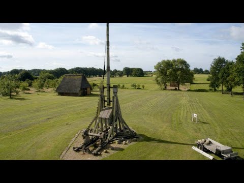 Unleashing A Medieval Trebuchet On A Wooden Palisade Youtube