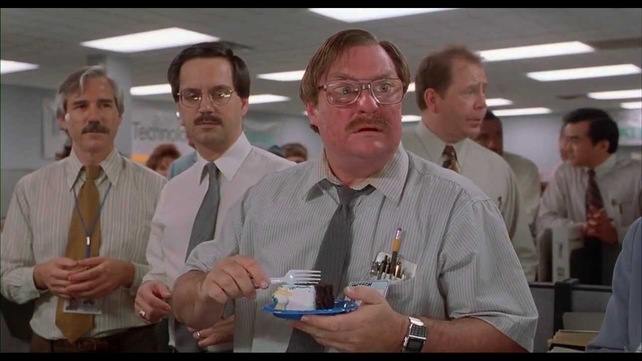 Office Space 1999 Milton Cake Scene Youtube