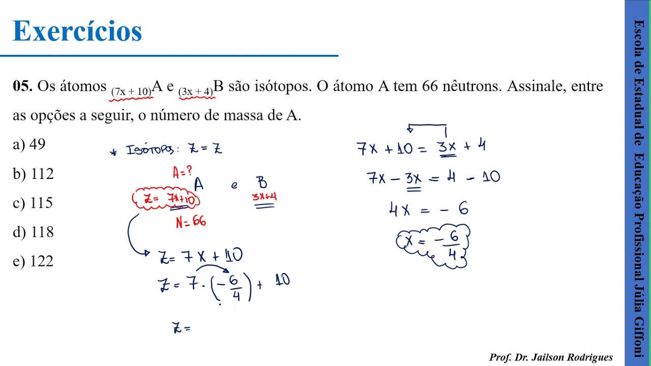 Exercicios Sobre Isotopos Isobaros E Isotonos Braincp
