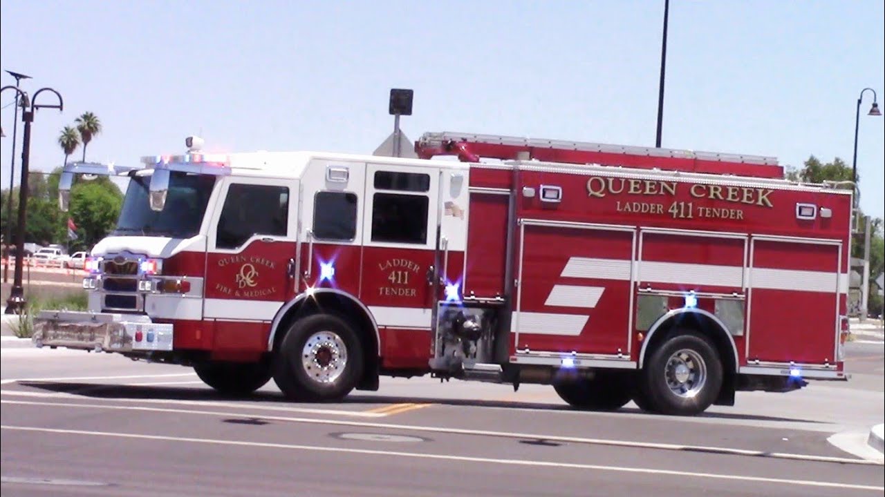 Queen Creek Fire Medical Dept Ladder Tender 411 Responding Youtube