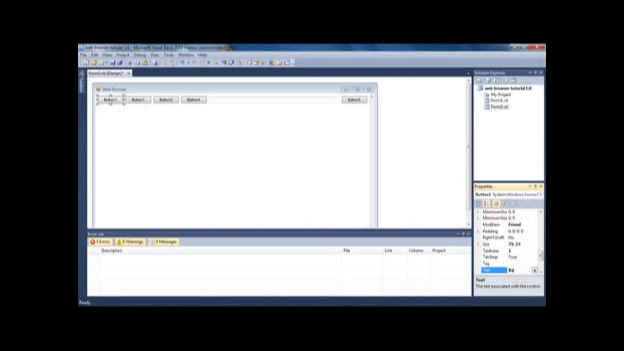 Webbrowser Vb 2010 Tutorial Youtube