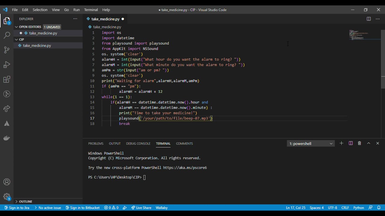 Take Medicine Reminder Python Program Youtube