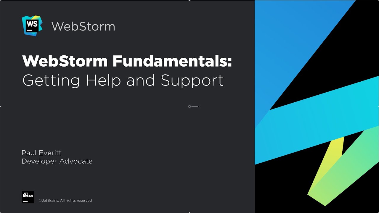 Webstorm Fundamentals Getting Help And Support Youtube
