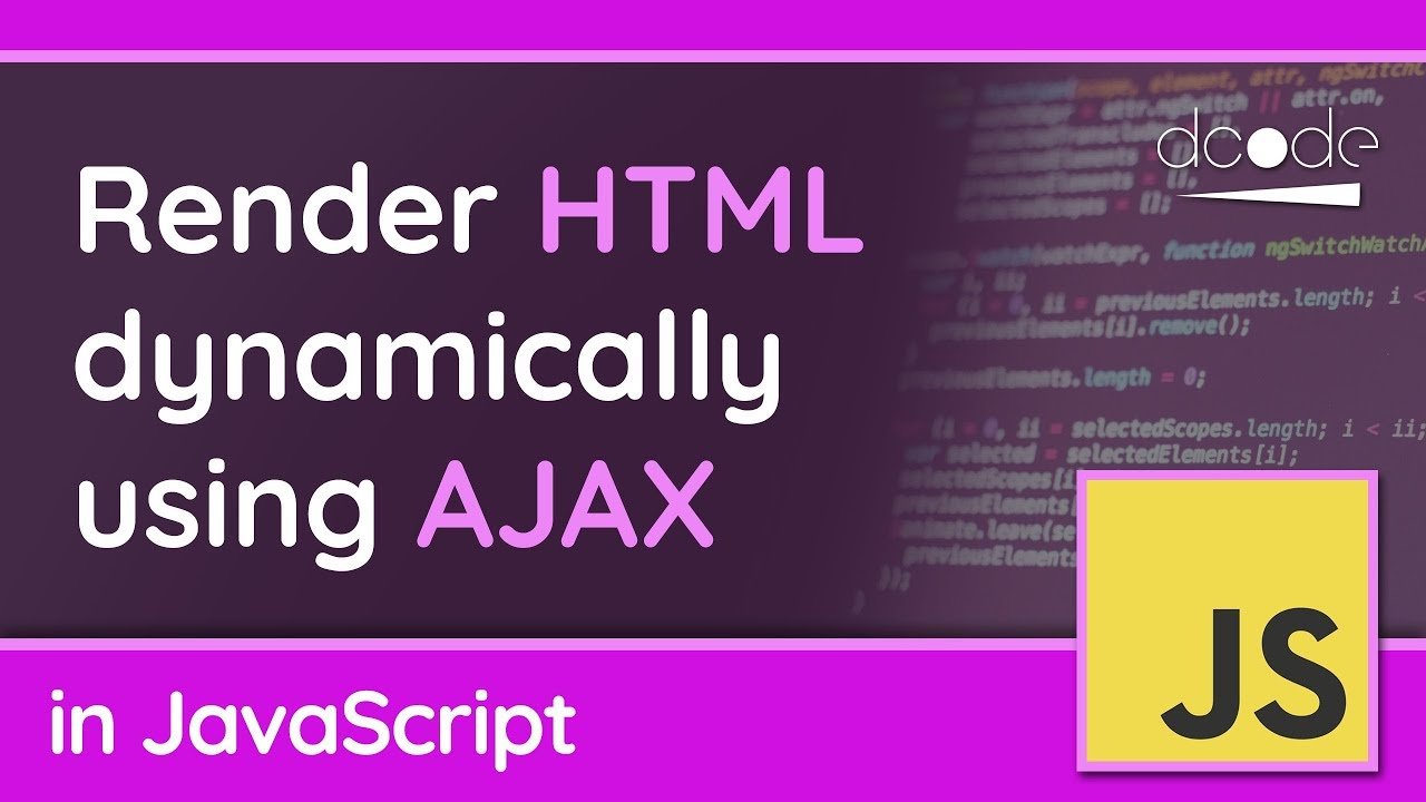 Render Html Dynamically Using Ajax Javascript Tutorial Youtube