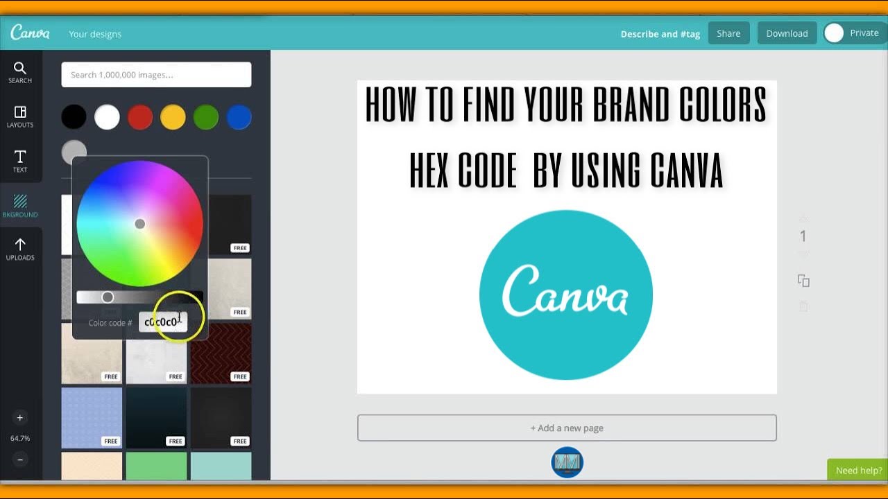 How To Find Your Brand Colors Hex Codes Using Canva Hex Code Canva