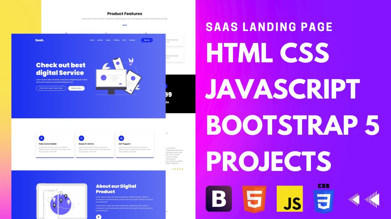 How To Create A Responsive Saas Landing Page Website Using Html Css