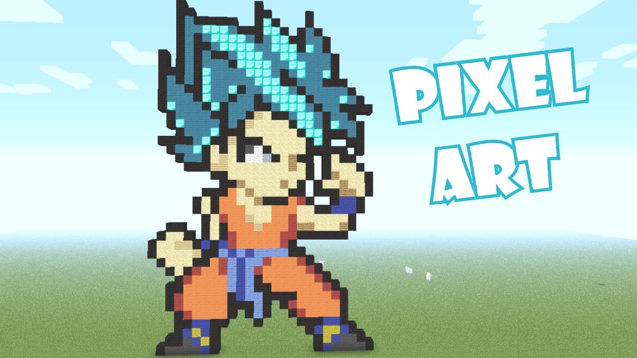 Minecraft Pixel Art Goku Dbz Tutorial Español Youtube