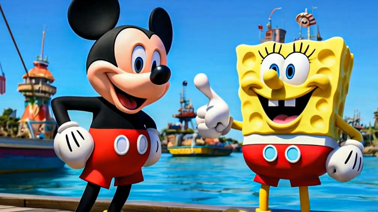 A Splash Of Friendship Mickey Mouse Spongebob Story For Kids And