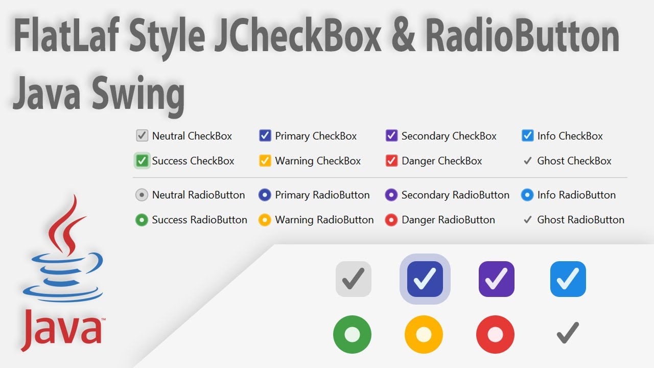 How To Create Custom Jcheckbox And Jradiobutton Styles In Java Swing