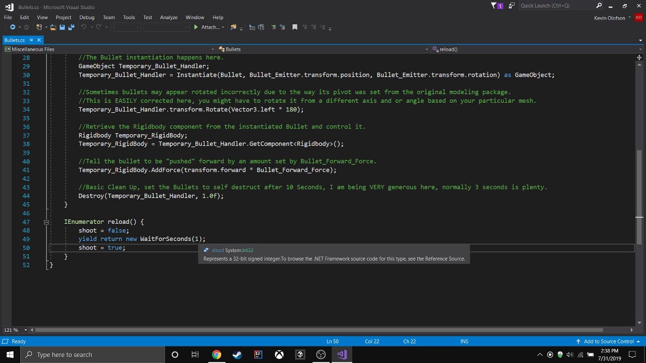 Unity C How To Use Waitforseconds Function Youtube