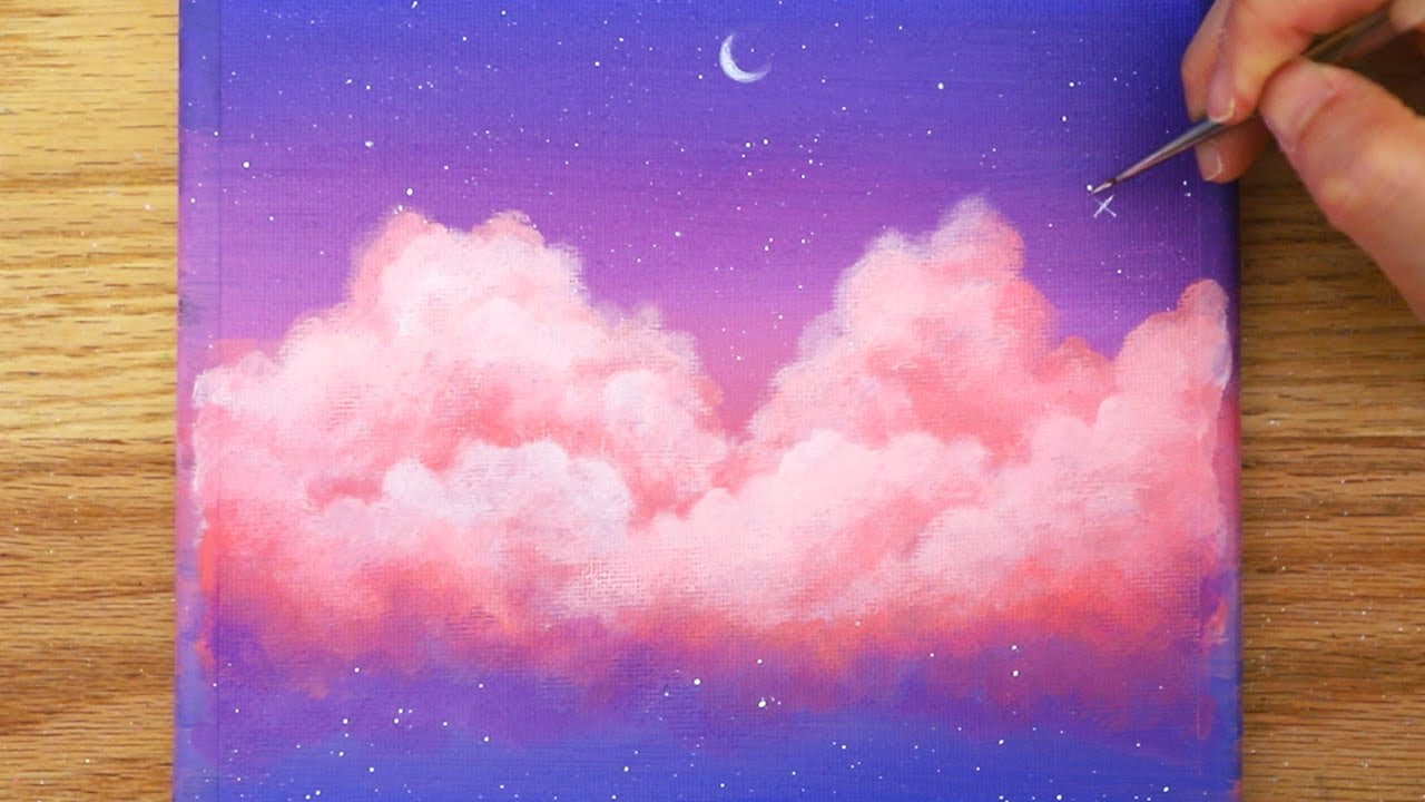 Painting Sunset Clouds With Acrylics At Larry Alvarez Blog