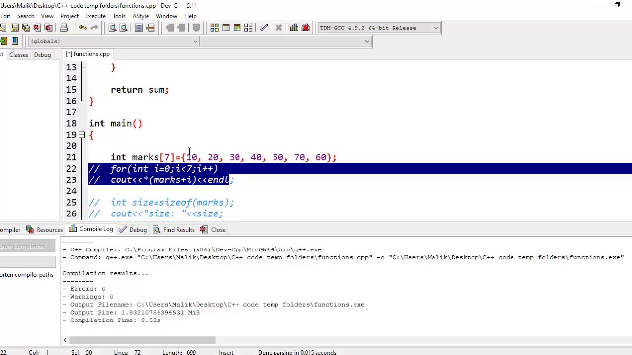 C Return Array Function