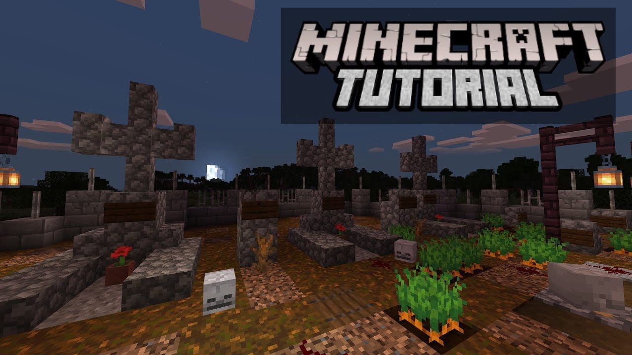 How To Build A Haunted Graveyard In Minecraft Tutorial Youtube