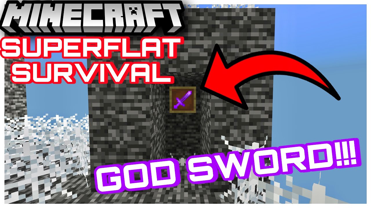 Secret God Sword Superflat Survival Minecraft Bedrock Youtube