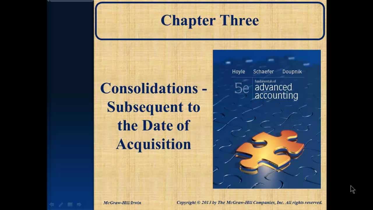 Advanced Accounting Ch 3 Ppt Video Lecture Youtube