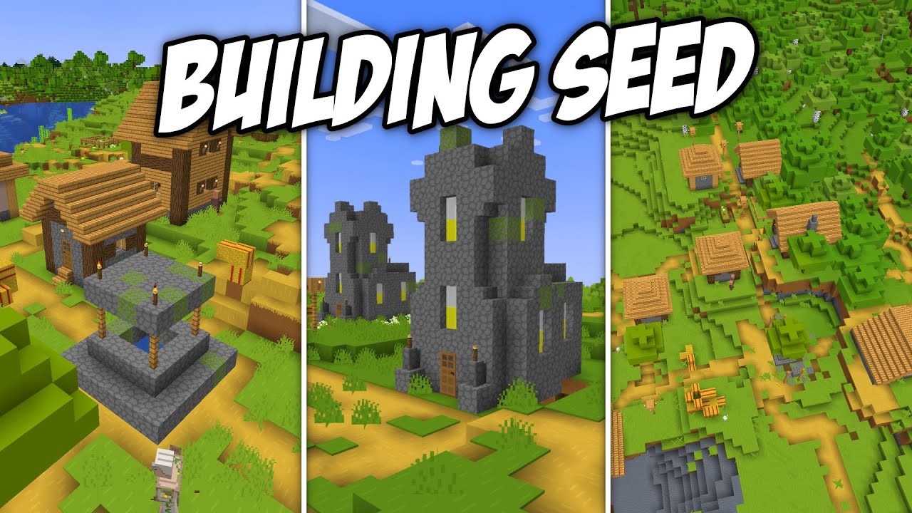 Best Minecraft Building Seed Plains Biome 3x Village Youtube