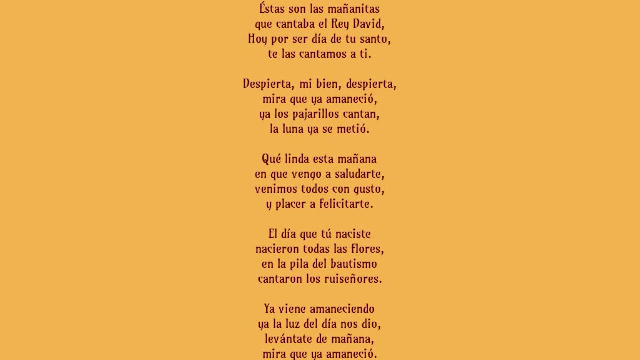 Las Mañanitas Letra Letra De Canción Infantil Youtube