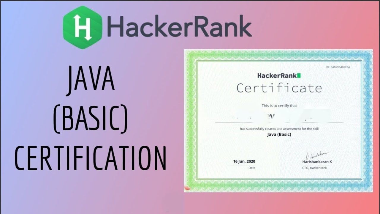 Hackerrank Java Basic Certificate Solution Youtube
