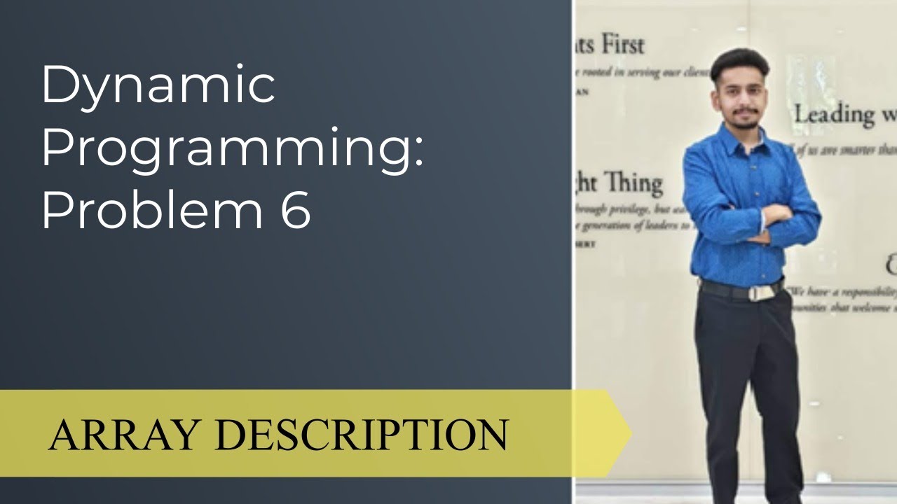 Dynamic Programming Array Description Youtube