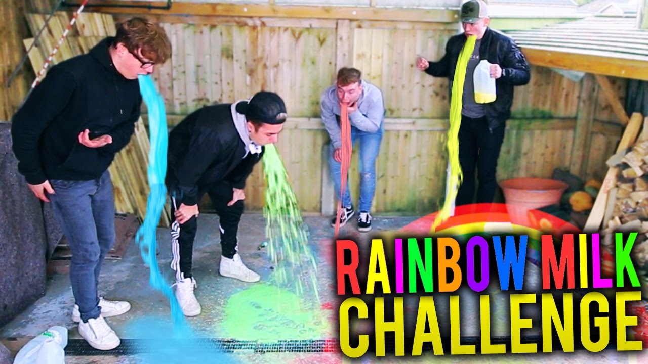 Rainbow Milk Challenge Youtube