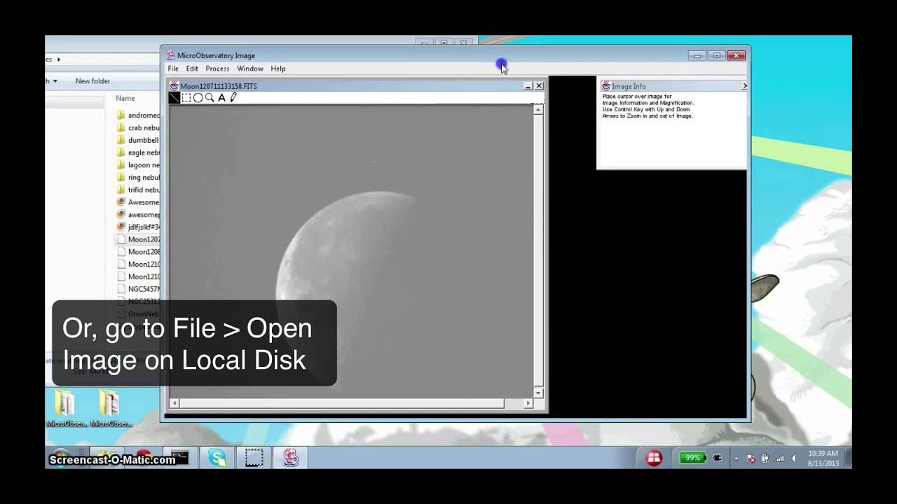 Legacy Microobservatory Image Tutorials How To Open And Process A