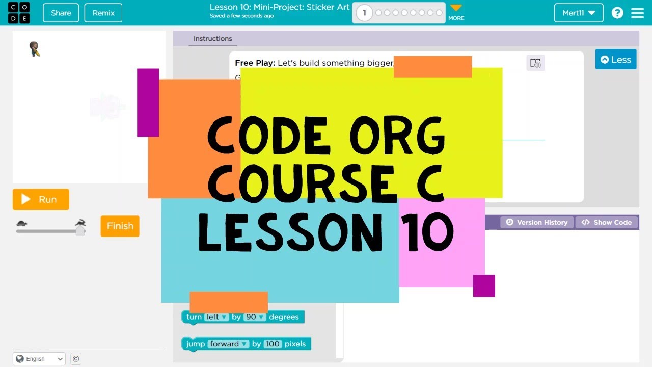 Code Org Course C Lesson 10 Mini Project Sticker Art Code Org Express
