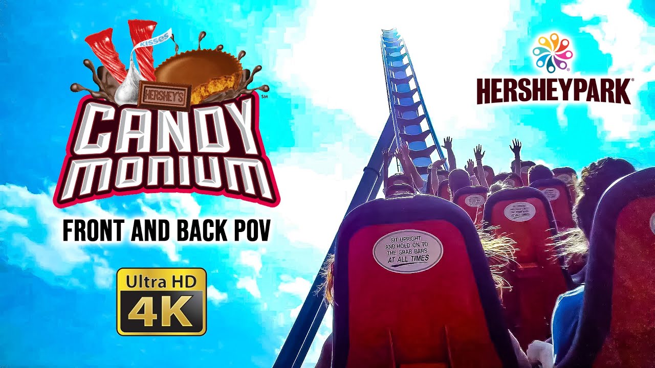 2021 Candymonium Roller Coaster On Ride Front And Back Row Ultra Hd 4k