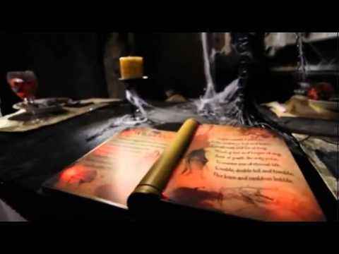 Large Animated Witch Spell Book Light Up Moving Talking Halloween Prop