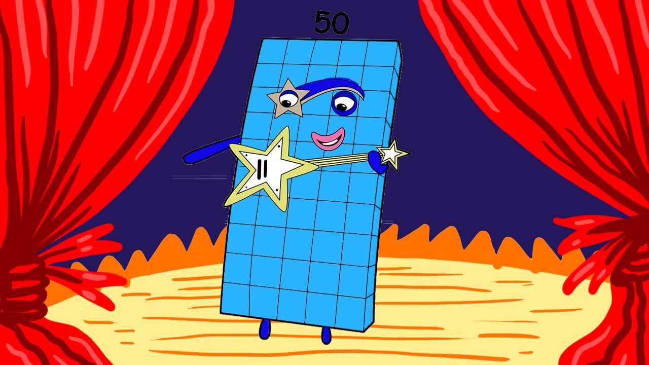 Numberblocks 50 Numberblock Song Fifty Song Is A Rock Star Youtube