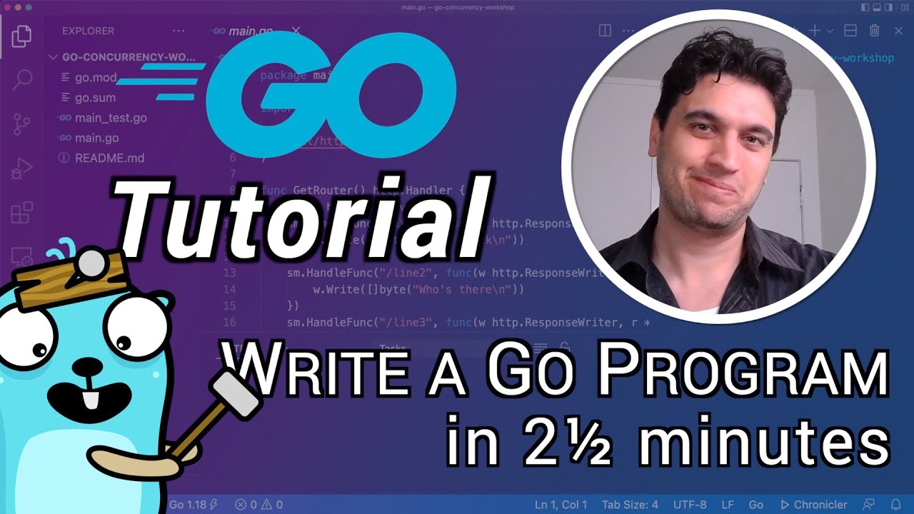 Go Hello World Write Your First Go Program Youtube