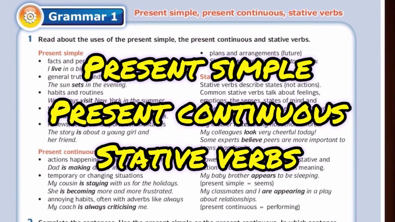 Present Simple Or Present Continuous Stative Verbs