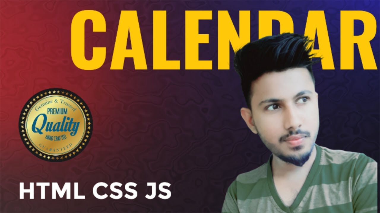 Calendar Html Css Javascript Youtube