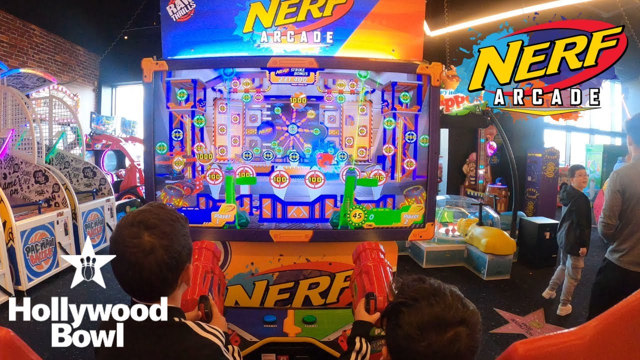 Playing Nerf Arcade Raw Thrills Shooting Target Arcade Game Hollywood