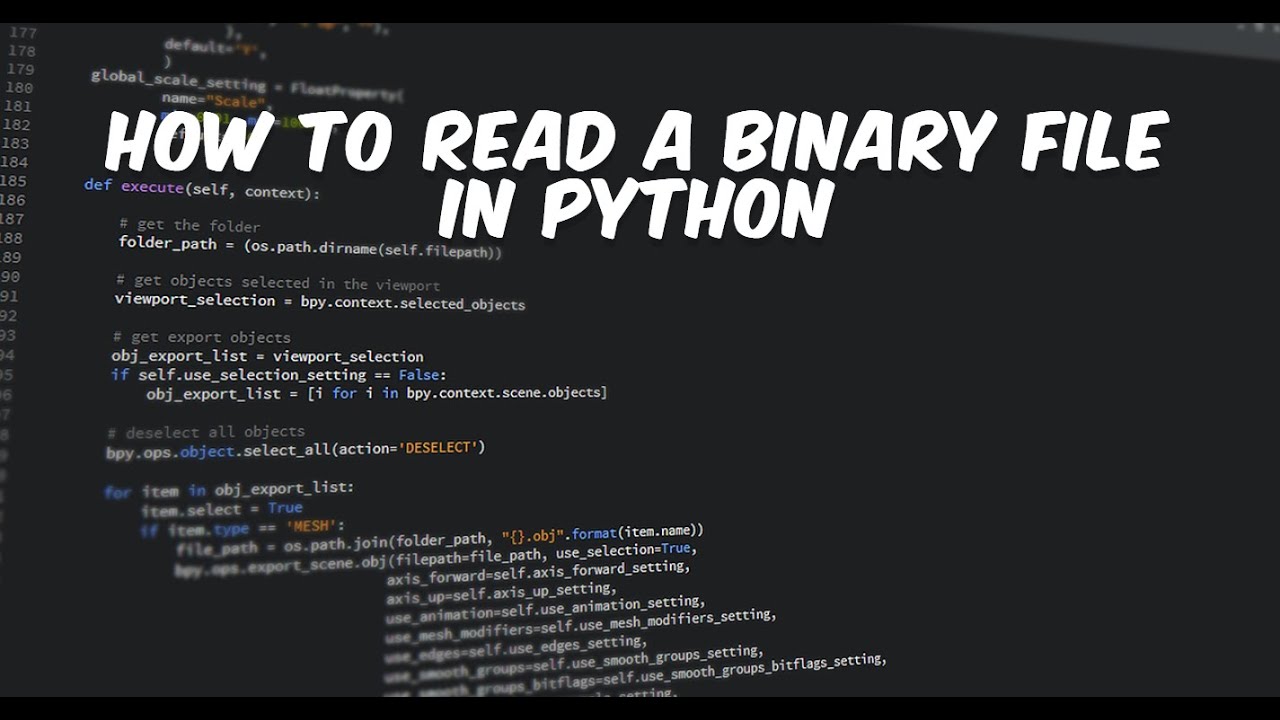 How To Read A Binary Files In Python Youtube