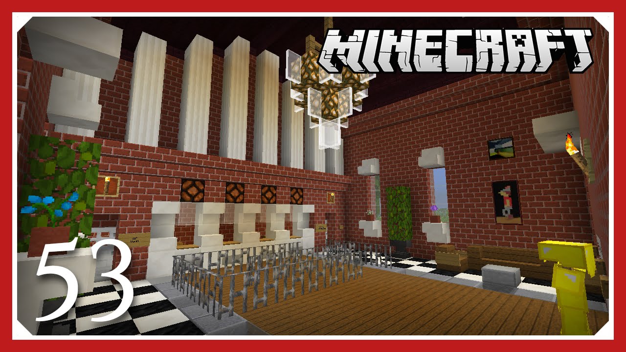 Minecraft Finishing Bank Interior Design Part 6 E053 Vanilla