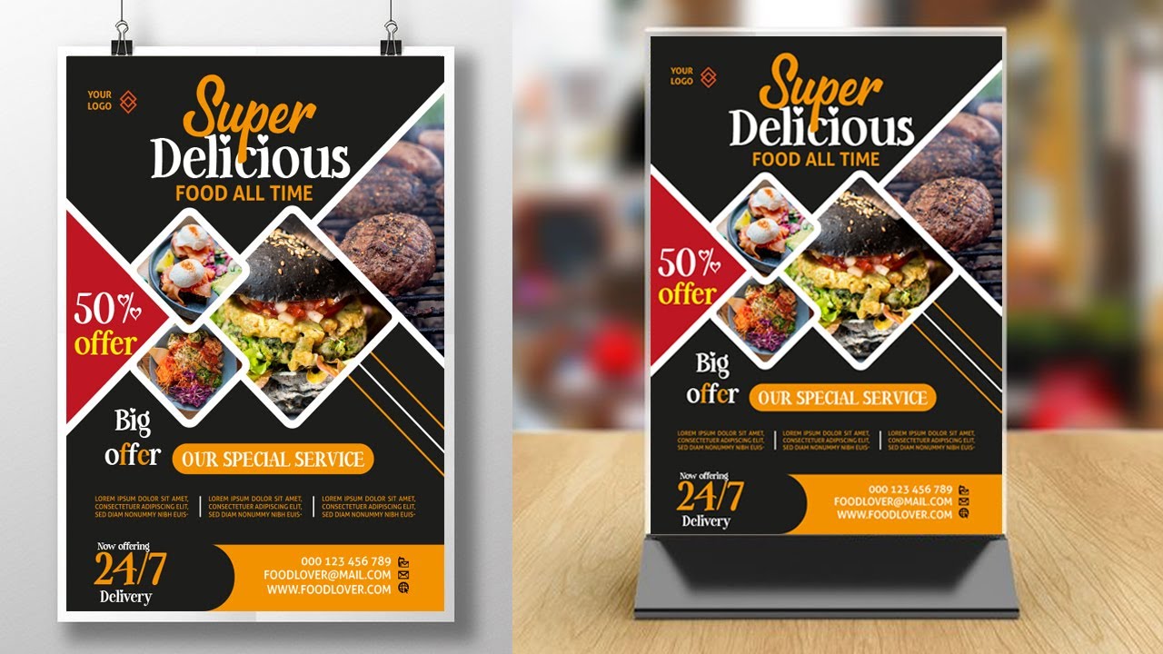 Illustrator Tutorial How To Design Resturant Food Flyer Design At