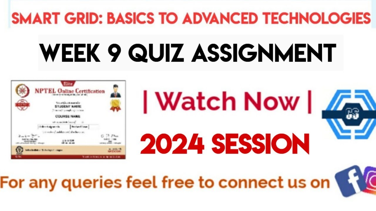 Smart Grid Basics To Advanced Technologies Week 9 Quiz Assignment
