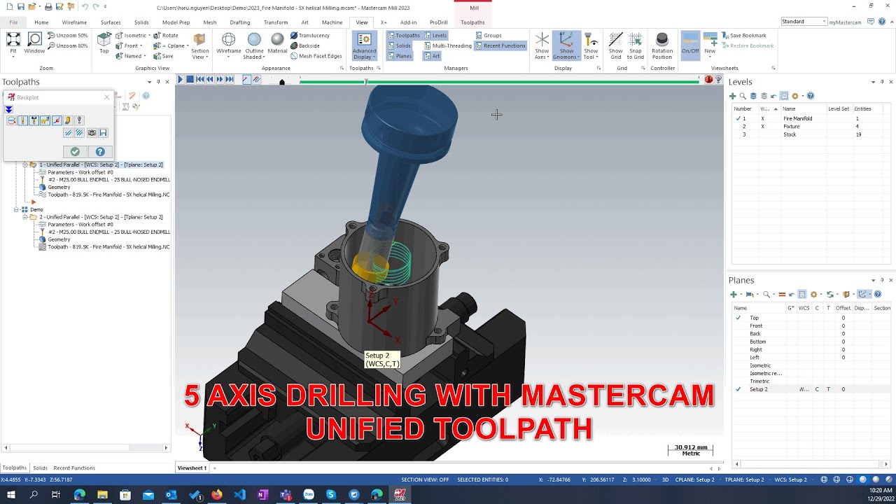Mastercam Tips Making A 5 Axis Toolpath With Helical Motion For