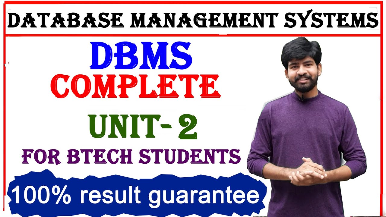 Dbms Complete Unit 2 Database Management Systems Dbms Unit 2