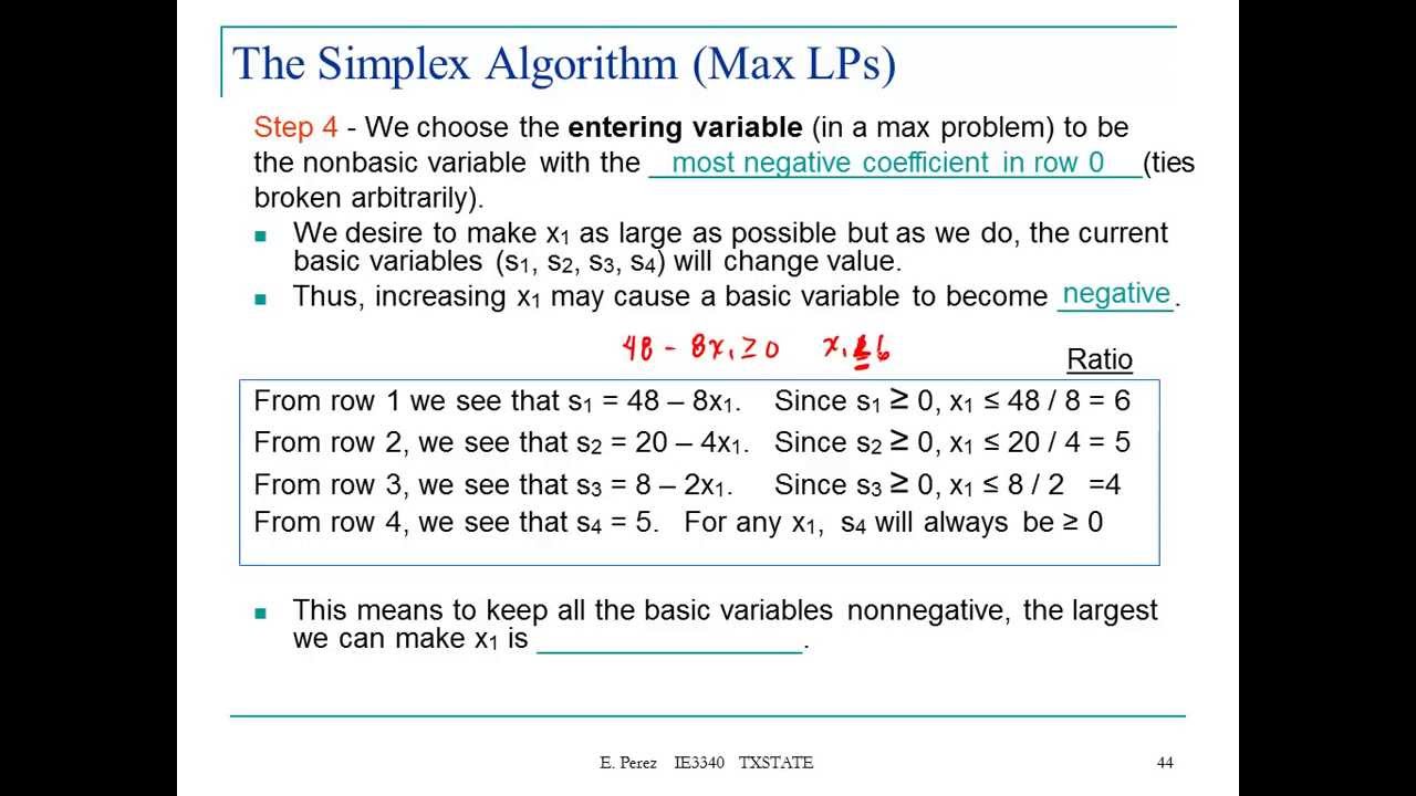 Lecture 4 Part 1 The Simplex Algorithm Youtube