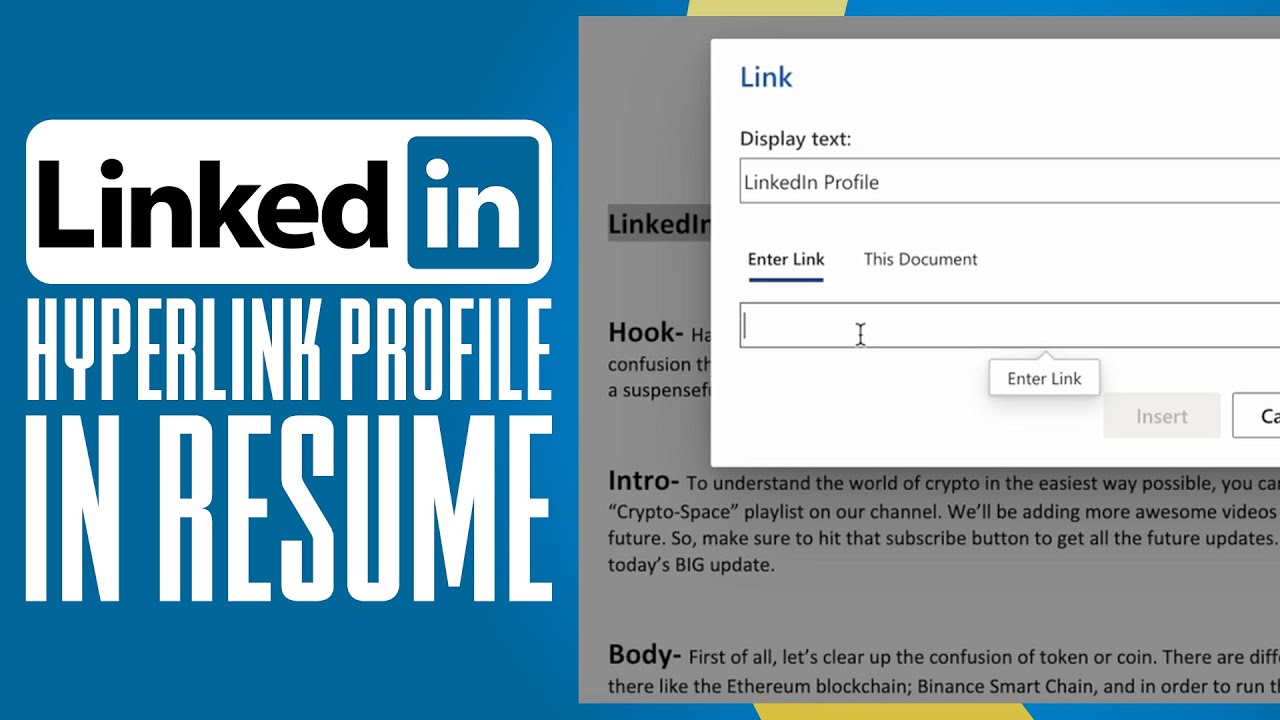 How To Hyperlink Linkedin Profile In Resume 2025 Full Guide Youtube