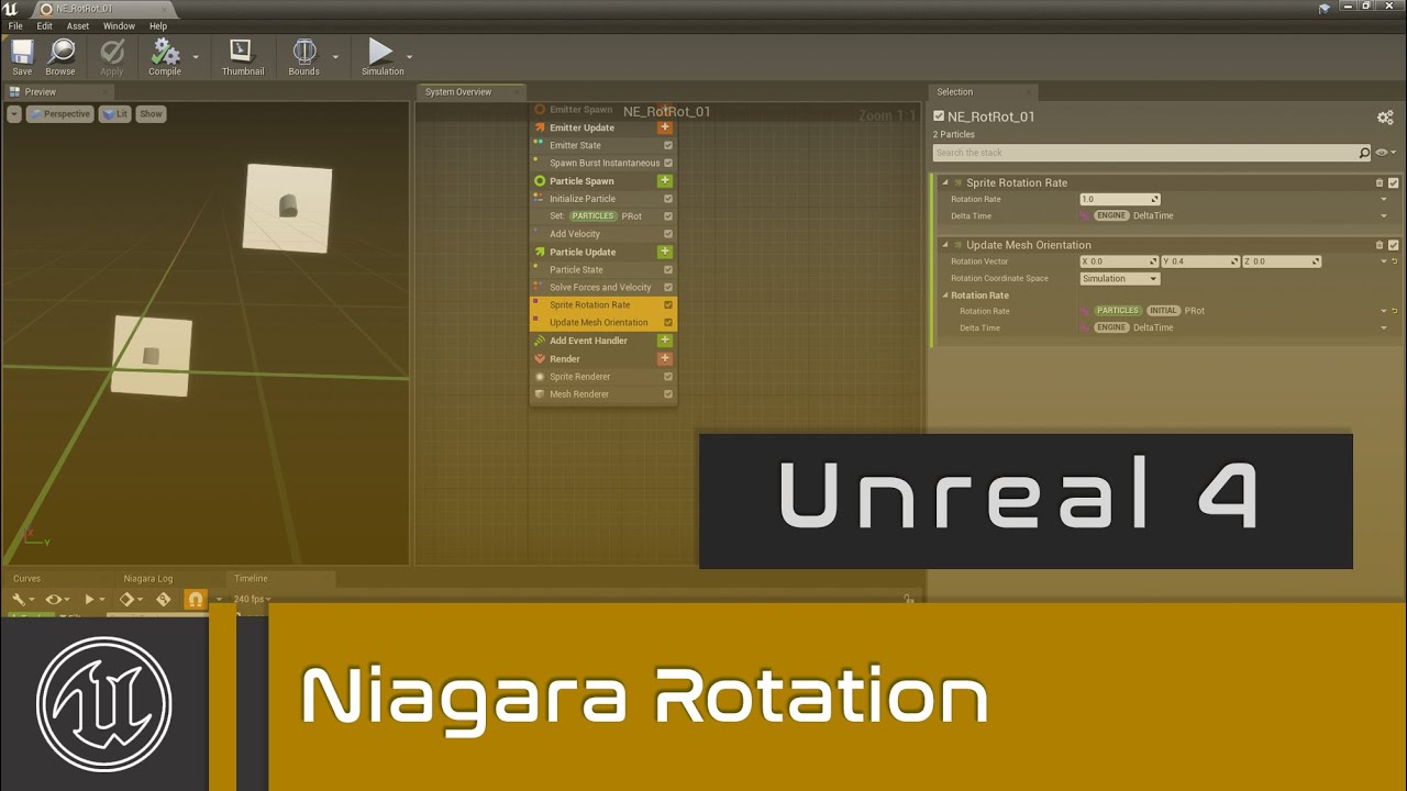 Ue4 Niagara Sprite And Mesh Rotation Youtube