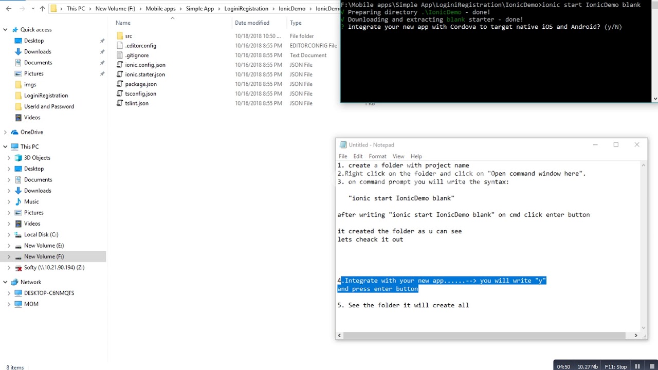 How To Create Ionic Project For Beginner Youtube