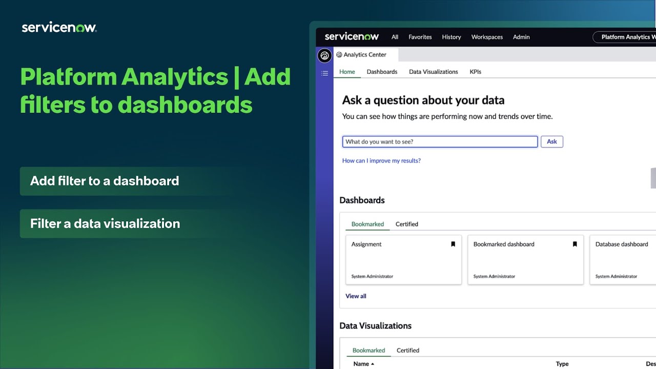 Platform Analytics Workspace Adding Filters To Dashboards Youtube