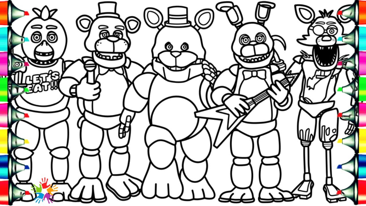 Five Nights At Freddy S Coloring Pages Fast Fredbear In Hello